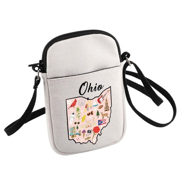 Һоllр | Bags | Ohio State Map Crossbody Bag Ohio Souvenir Gift Ohio ...